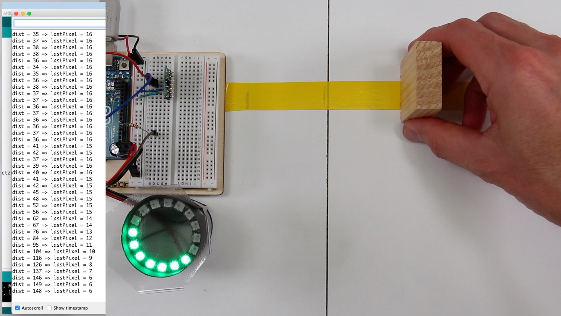 Arduino Einparkhilfe mit VL53L0X IR Laser Entfernungssensor und WS2812B ...