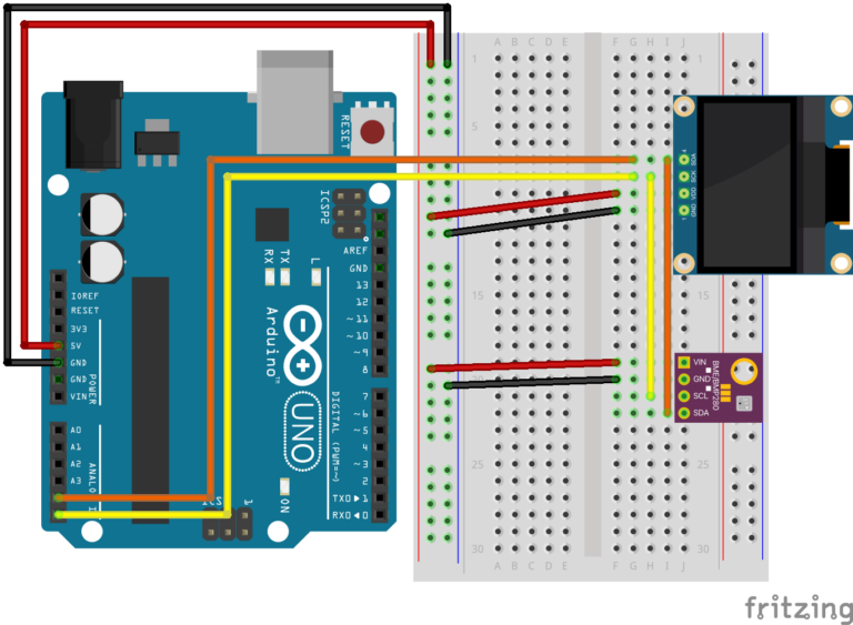 Arduino-Projekt: OLED-Display mit BME280 für Raumklima-Messung – Makerblog.at